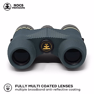 Nocs Provisions Standard Issue 8x25 Waterproof Binoculars, 8X Magnification, Bak4 Prism, Wide View Multi-Coated Lenses for Bird Watching, Hiking & Backpacking - Cypress Green II