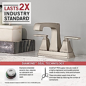 Delta Faucet Ashlyn Centerset Bathroom Faucet Brushed Nickel, Bathroom Sink Faucet, Diamond Seal Technology, Metal Drain Assembly, Stainless 2564-SSMPU-DST