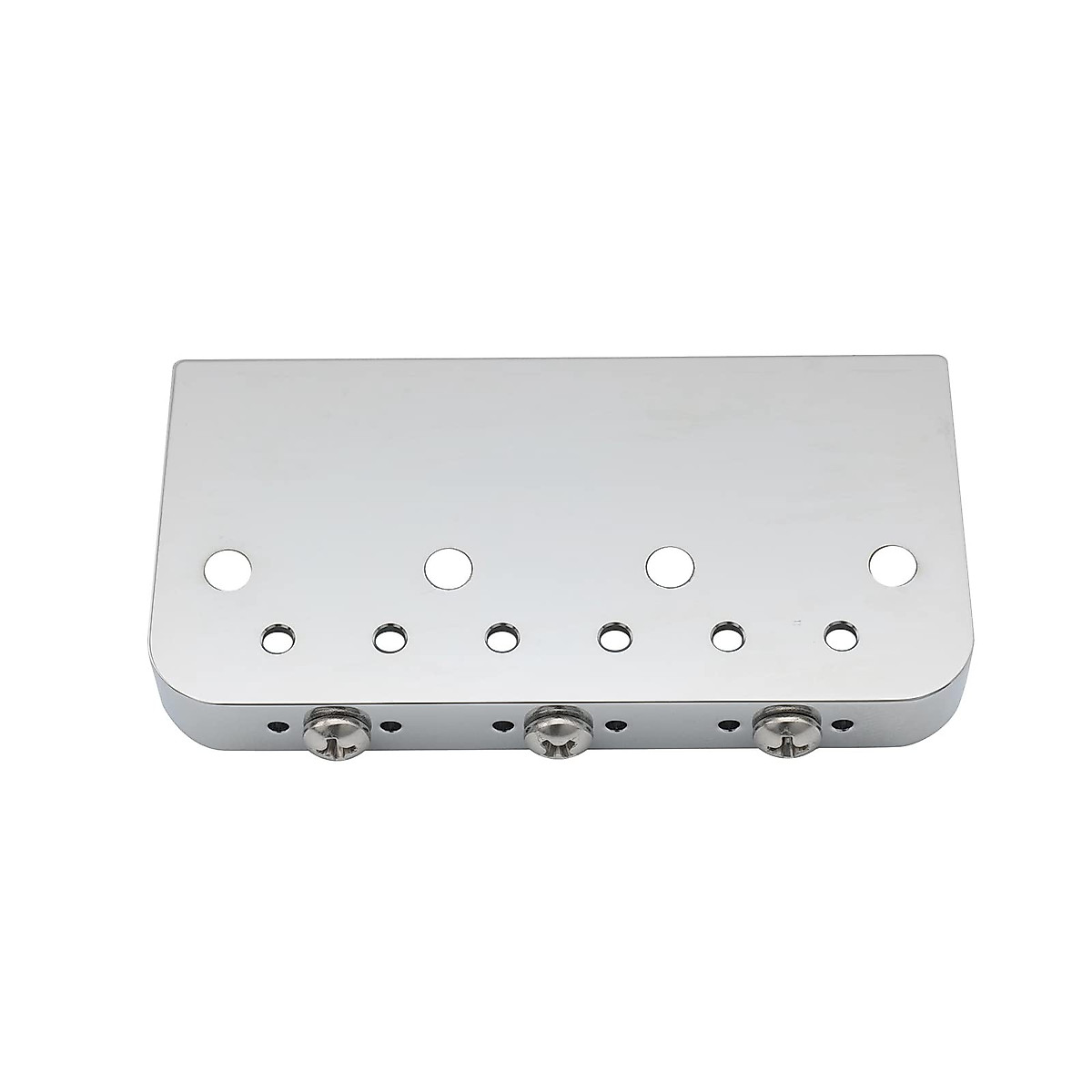 Musiclily Ultra 54mm(2-1/8 inch) Vintage Short Tele Bridge with Solid Aluminum Plate Brass Compensated 3-Saddle for Telecaster Style Electric Guitar, Chrome