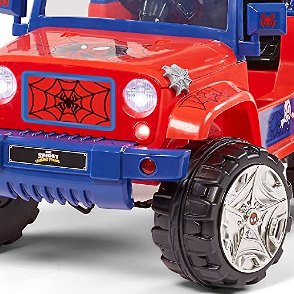 Kid Trax Marvel Spidey and His Amazing 4x4 Wheels Kids Electric Ride-On, 6 Volt, Kids 3-5 Years Old, Max Rider Weight 60 lbs, Spiderman