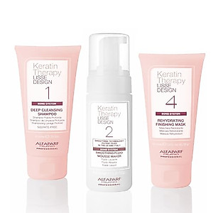 Alfaparf Milano At Home Keratin Hair Treatment - Keratin Therapy Lisse Design Express Brazilian Keratin Treatment - Hair Straightening and Smoothing - Formaldehyde Free - Sulfate Free