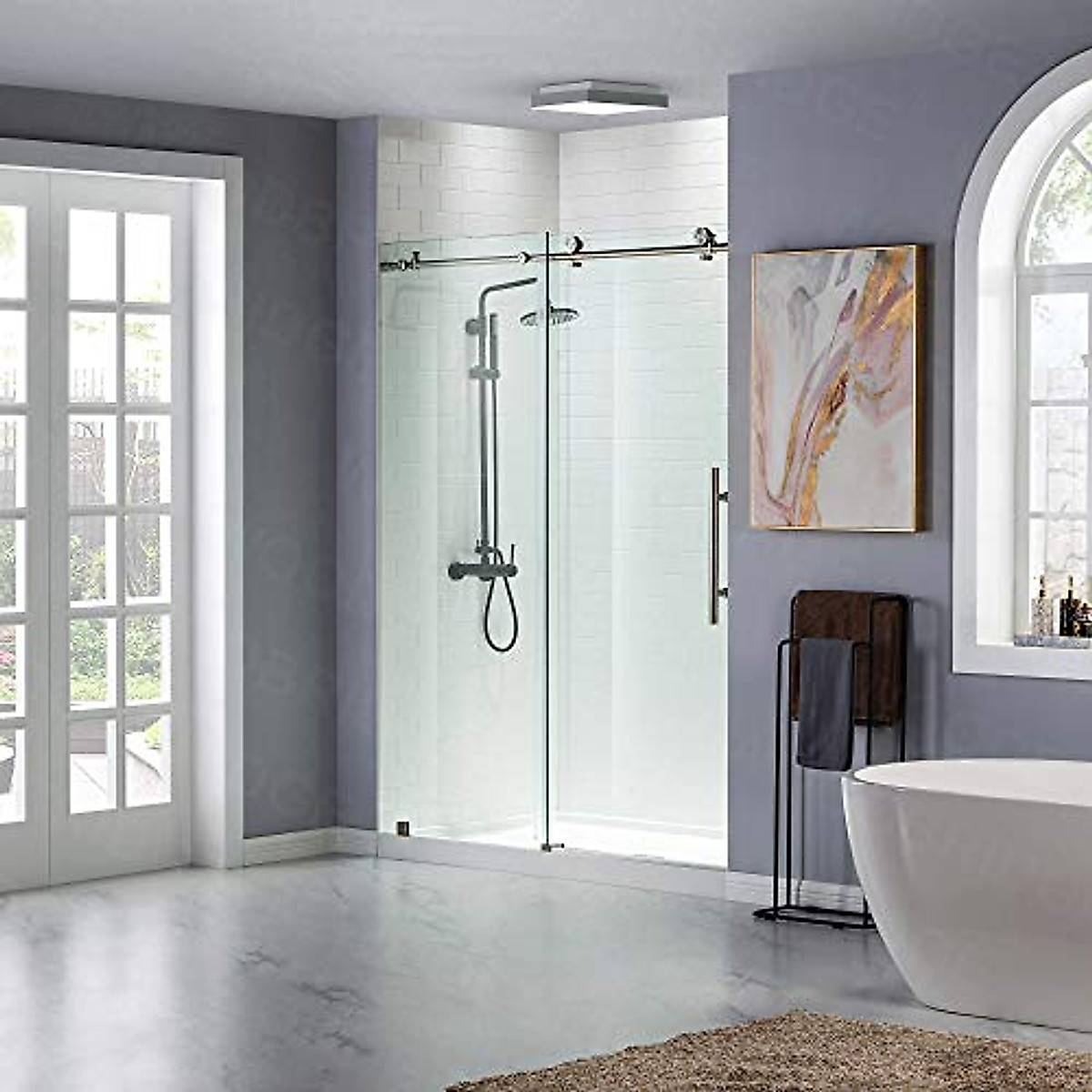 WOODBRIDGE MBSDC6076 Shower Door, 60"x76", Brushed Nickel