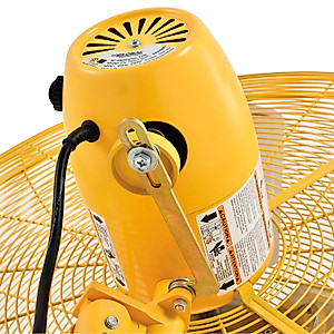 Deluxe Oscillating Pedestal Fan, 30" Diameter, Safety Yellow, 1/2HP, 10000CFM