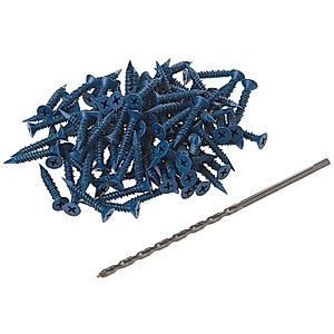 SNUG Fasteners (SNG480) 100 Qty 3/16 x 1-1/4 Flat Head Phillips Diamond Tip Concrete Screws to Anchor Masonry, Block & Brick, Count