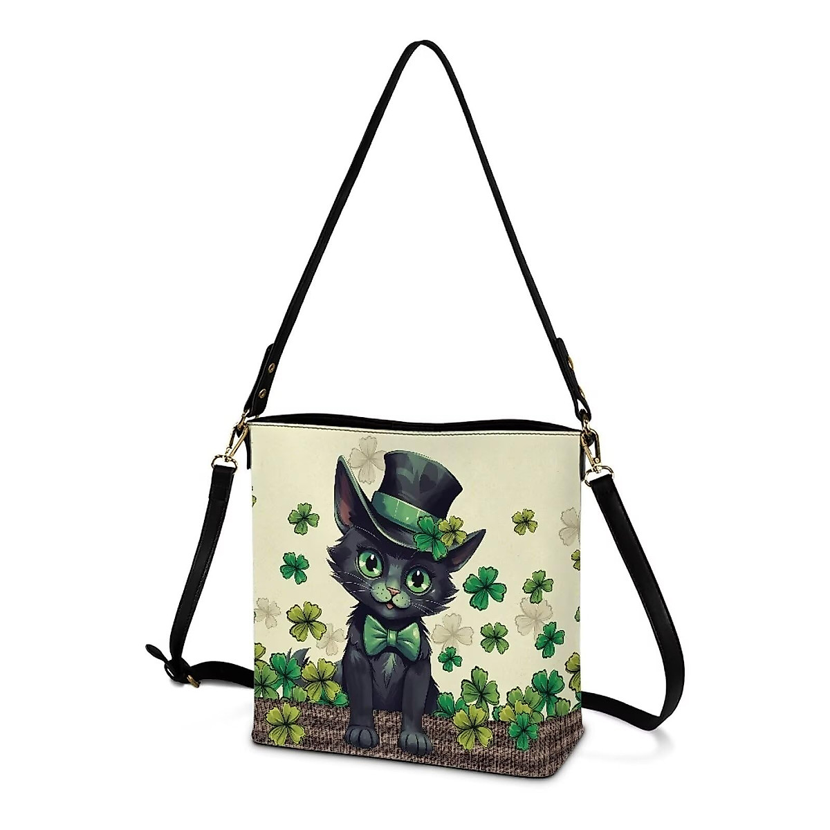 HUGS IDEA Adorable Chicken Family Print Womens Leather Handbag Big Capacity Travel Shopping Working Shoulder Bucket Cross-body Purse