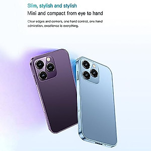 Yunseity Mini Smartphone Unlocked, SOYES XS15 WiFi Smartphone Quad Core for Android 8.1, 2GB RAM 16GB ROM, Ultra Thin Body HD Camera Backup Cellphone, Dual SIM Card & Dual Cameras (Violet)