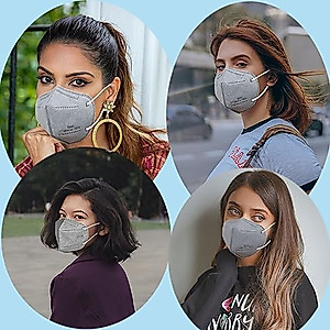 KN95 Face Mask 50 PCS, Grey Disposable Face Masks for Adults