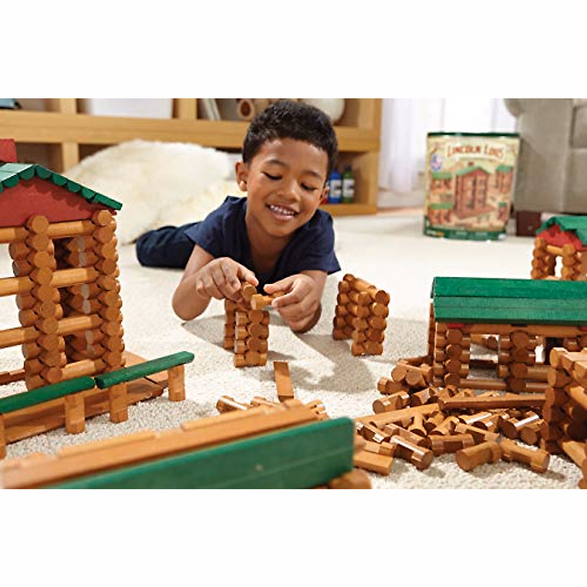 LINCOLN LOGS Collector's Edition Village Set - 327 Real Wood Pieces, Ages 3+, Retro Building Toy for Boys/Girls, Creative Construction Game