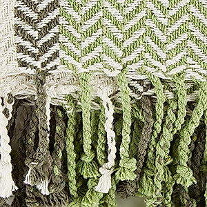DII Striped Throw Collection Herringbone, 50x60, Antique Green