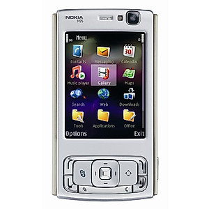 Nokia N95 Unlocked Cell Phone with 5 MP Camera, International 3G, Wi-Fi, GPS, MP3/Video Player, MicroSD Slot--International Version with Warranty (Silver/Plum)