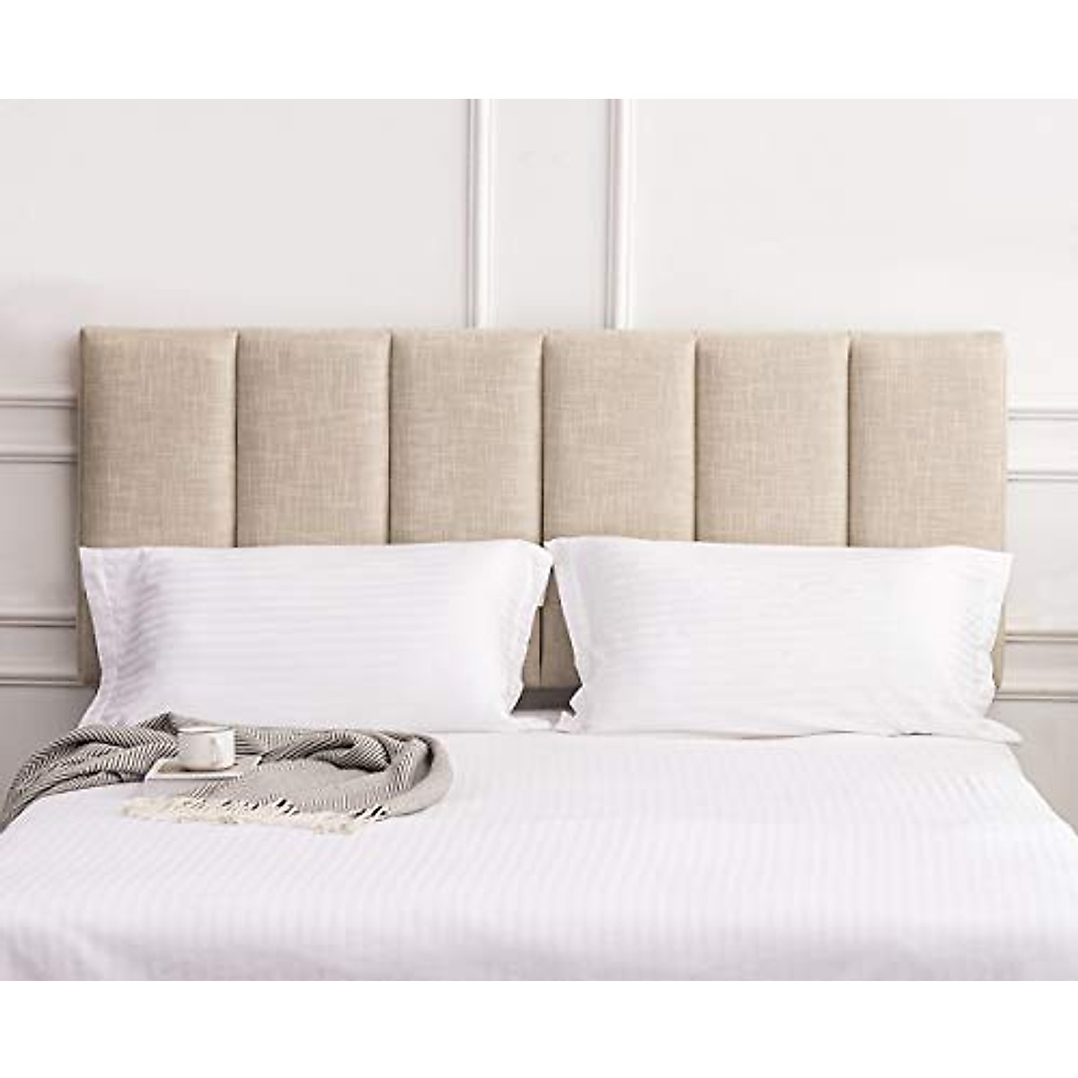 Yongchuang Upholstered Headboard King Foldable Headboard for King Size Bed Adjustable Height Oatmeal