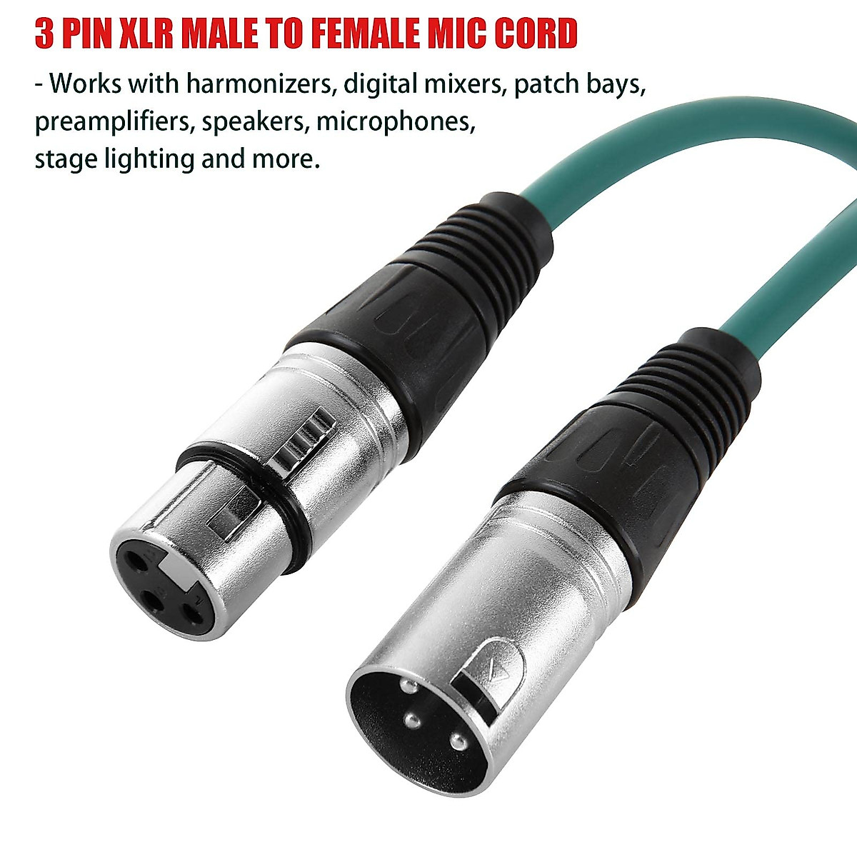 ABuff 6 Pack of 6ft XLR Cable, Profession Balanced 3 Pin XLR Male to Female XLR Patch Cable, Multi-Color Cable Set Great for Microphone, Audio, Guitar, Speaker