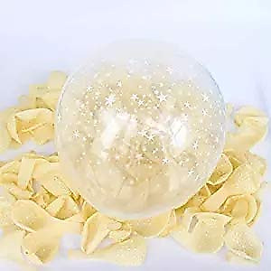 AnnoDeel 50 pcs Clear Star Round Latex Balloons, 12inch Clear Trransparent Balloons for Baby Shower Brithday Wedding Party Balloon decoration