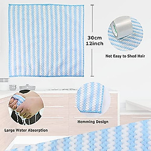 Microfiber Cleaning Cloth Absorbent Kitchen Towels Dish Cloths Washable 12×12in 10 Pack Reusable Cleaning Rags for Car Gardens Kitchen Hand Glass Windows Mirrors No Odor