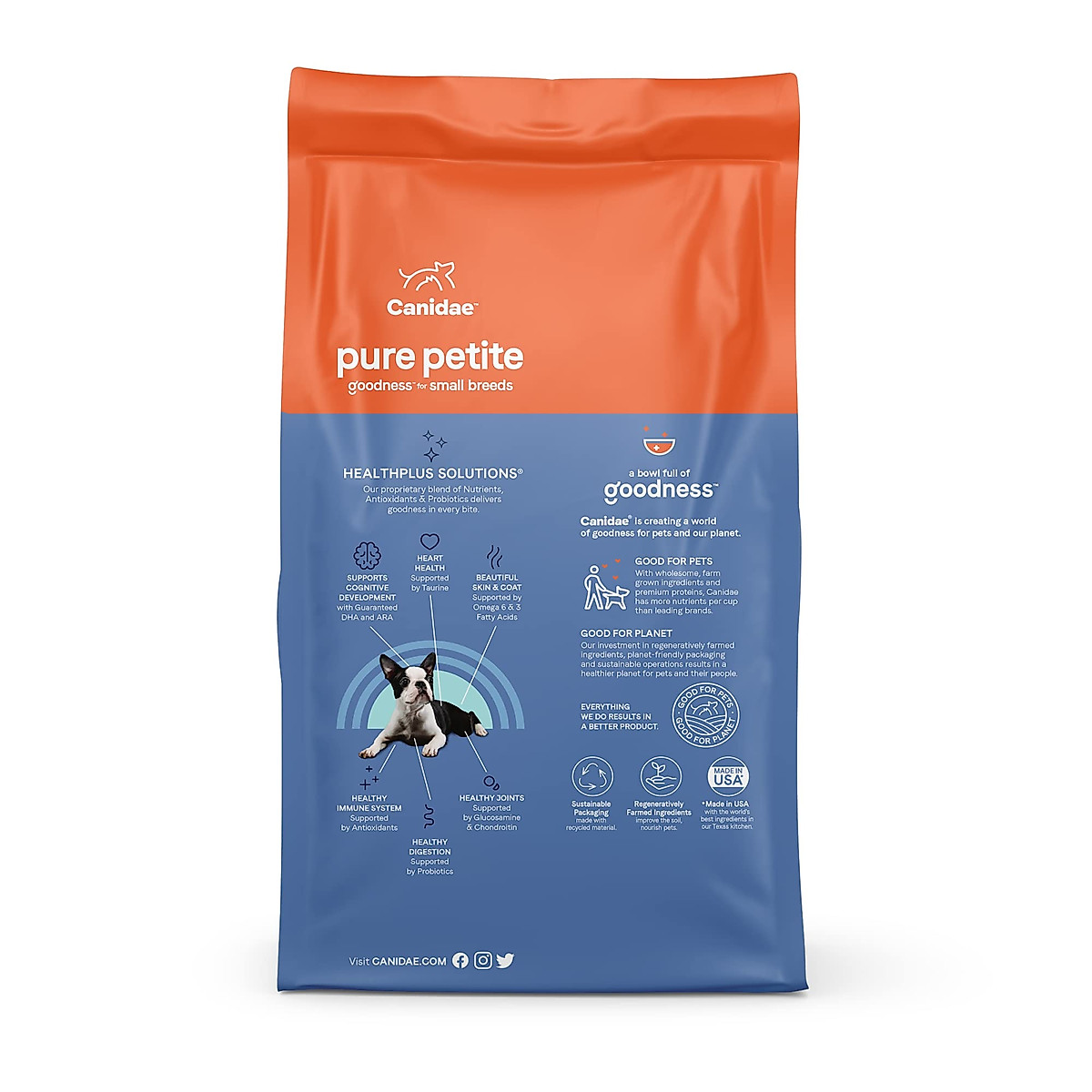 CANIDAE Pure Petite Premium Freeze-Dried Raw Coated Dry Puppy Food for Small Breed, Limited Ingredient Diet, Chicken Recipe with Wholesome Grains, 4 lb Bag