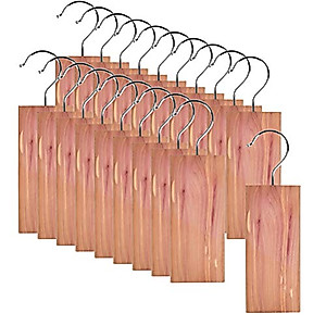 FOCCTS 20 Pcs Cedar Hangers Blocks, Natural Red Cedar Blocks for Clothes Storage, Cedar Hang Ups Set Household Protector, Aromatic Cedar Wood Hangers