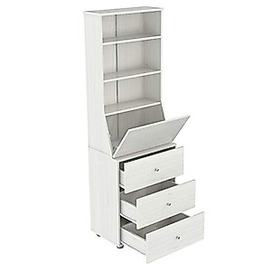 Inval Computer Credenza Work Center, Washed Oak