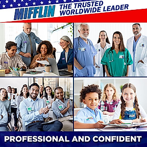 Mifflin-USA Name Tag Magnets (10 Badge Holder Magnets, 1.75 x 0.5 inches), Name Tag Magnet Backs w/ 3 Extra-Strong Neodymium Magnets for ID Badge Holders