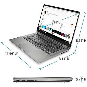 HP X360 14" FHD 2-in-1 Convertible Touchscreen Chromebook for Home, Intel Core i3-1115G4, 8GB RAM, 128GB PCIe SSD+256GB SD Card, Backlit KB, Fingerprint, Wi-Fi, Long Battery Life, Chrome OS