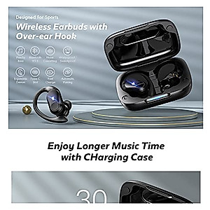 LAGRUS Headphones Bluetooth Earphone IPX7 Sports Wireless Headphone Noise Reduction Ear Hook Earduds with Microphone Wireless Headphones