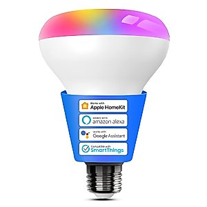 meross Smart Light Bulb, BR30 Flood WiFi LED Bulbs Compatible with Apple HomeKit, Alexa, Google Assistant & SmartThings, Dimmable E26 Multicolor 2700K-6500K RGBCW, 1300 Lumens 100W Equivalent, 1 Pack