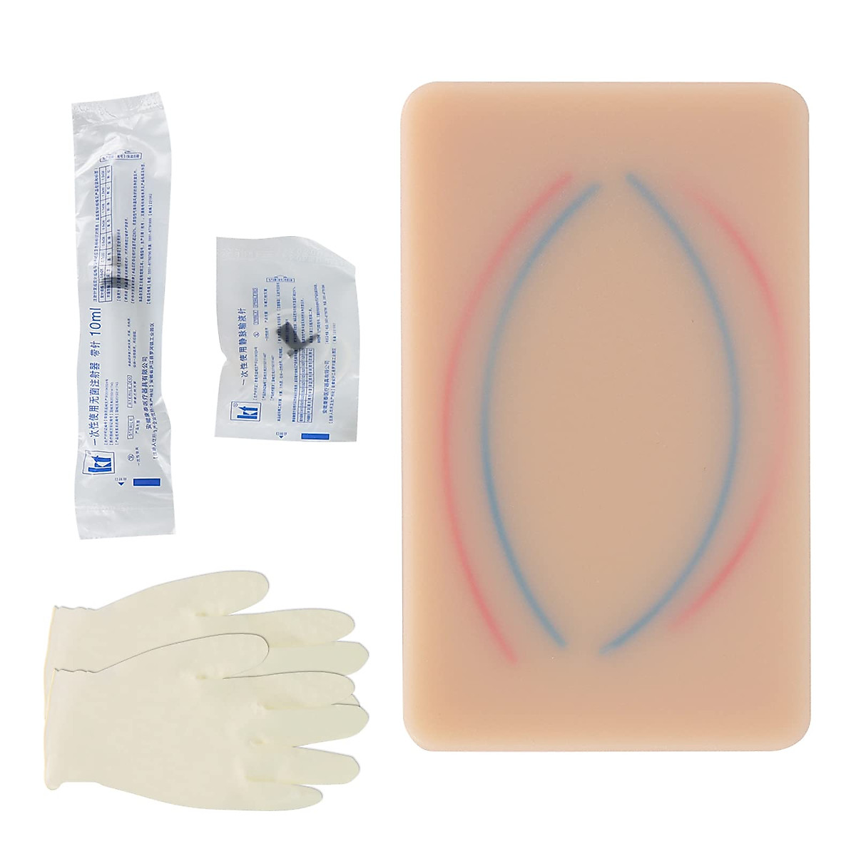 LAPLAY IV Injection Training Pad Model, 4 Veins Imbedded 3 Skin Layers, Reusable and Durable for Doctors, Nurses, Veterinarians Practice ​Injection