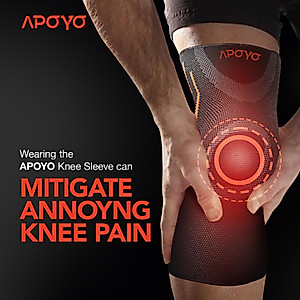 APOYO Knee Braces For Knee Pain - Knee Sleeves For Women and Men great as Knee Support for Knee Pain, Knee Compression Sleeve For Knee Pain, Meniscus Tear, ACL, Arthritis, Joint Pain Relief, Running