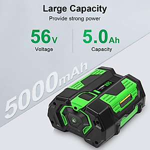 5 .0 Ah Battery Replacement for EGO 56v Battery (Green)