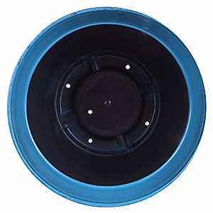 Garden Elements Indoor/Outdoor Glazed Brushed Happy Plastic Planter, Large, Dark Blue, 15"