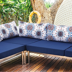 SiliFine 14 Pcs Outdoor Furniture Replacement Cushions, Fits 6 Seat Patio Sectional Conversation Set, Water Resistant Replacement Sofa Cushions for Outdoor Furniture, Including Storage Bag, Navy Blue