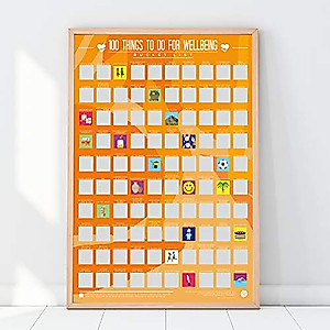 Gift Republic 100 Things To Do For Wellbeing Scratch Off Bucket List Poster