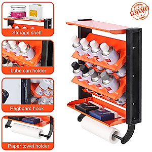 WALMANN Wall Mount Spray Paint Can Holder, Heavy Duty Metal Paint Can Storage Rack for Garage, Shop Paint Can Holder, Holds Up to 100Lbs