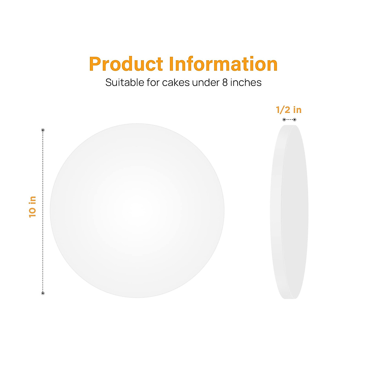 Kootek 10 Inch Cake Boards and 15pcs 10x10x8 Inches Tall Cake Box