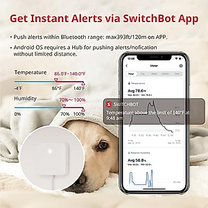SwitchBot Smart Hygrometer Thermometer, Hygrometer Indoor Humidity Meter, Dewpoint/VPD/Absolute Humidity Sensor, Bluetooth Digital Temperature Monitor with Free Data Storage, 4-Pack
