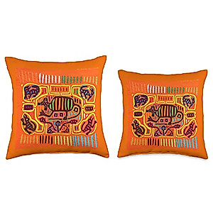 KULAWIND Panamanian Mola Collection Throw Pillow, 18x18, Multicolor