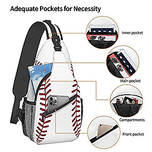 Baseball Chest Sling Bag Casual For Women Men Crossbody Sling Backpack Shoulder Bag For Travel Hiking Gym