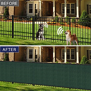 Windscreen4less 4' x 50' Privacy Fence Screen Heavy Duty Windscreen Fencing Cover Windblock Mesh Fabric Shade Cloth with Brass Grommtes for Garden Yard Pool Deck Carport Construction, Green