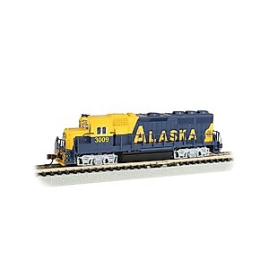 Bachmann Trains - EMD GP40 Diesel Locomotive - Alaska #3009 (with Dynamic Brakes) - N Scale