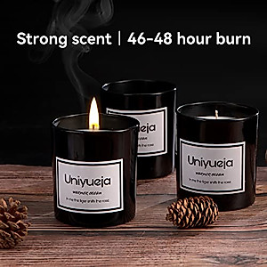 Scented Candles for Men— Candle for Men | Soy Candles for Home Scented | 8 oz 46-48 Hour Burn | Masculine Candle Black Jar | Father's Day Gifts(Warner Ocean) Valentines Day Gifts for Him