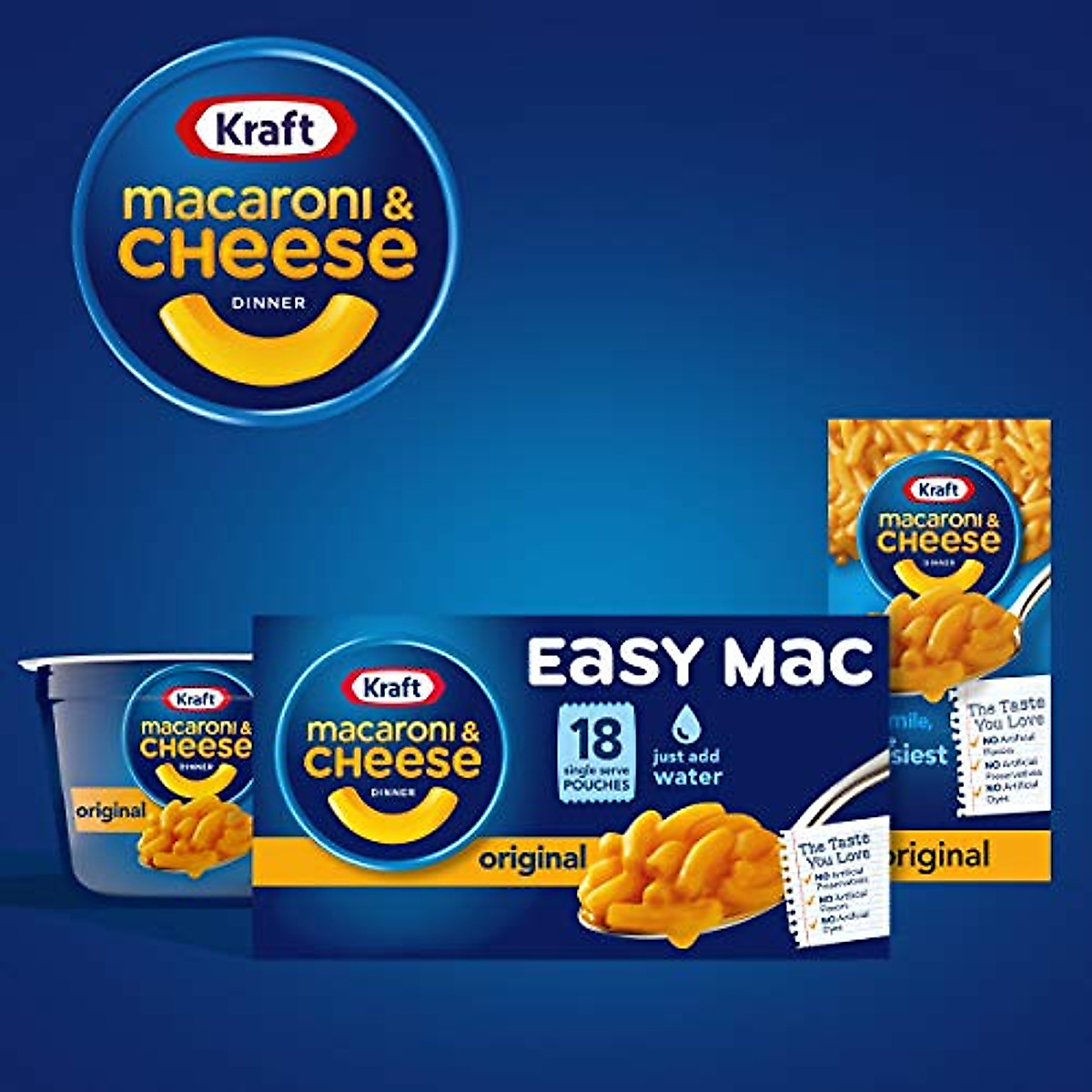 Kraft Easy Mac Original Flavor Macaroni and Cheese Meal (18 Pouches)
