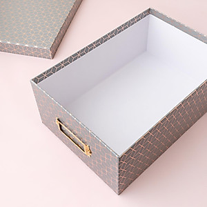 DCWVE Die Cuts with A View Photo Box PB-002-00022, Gray Geo W/Rose Gold Foil