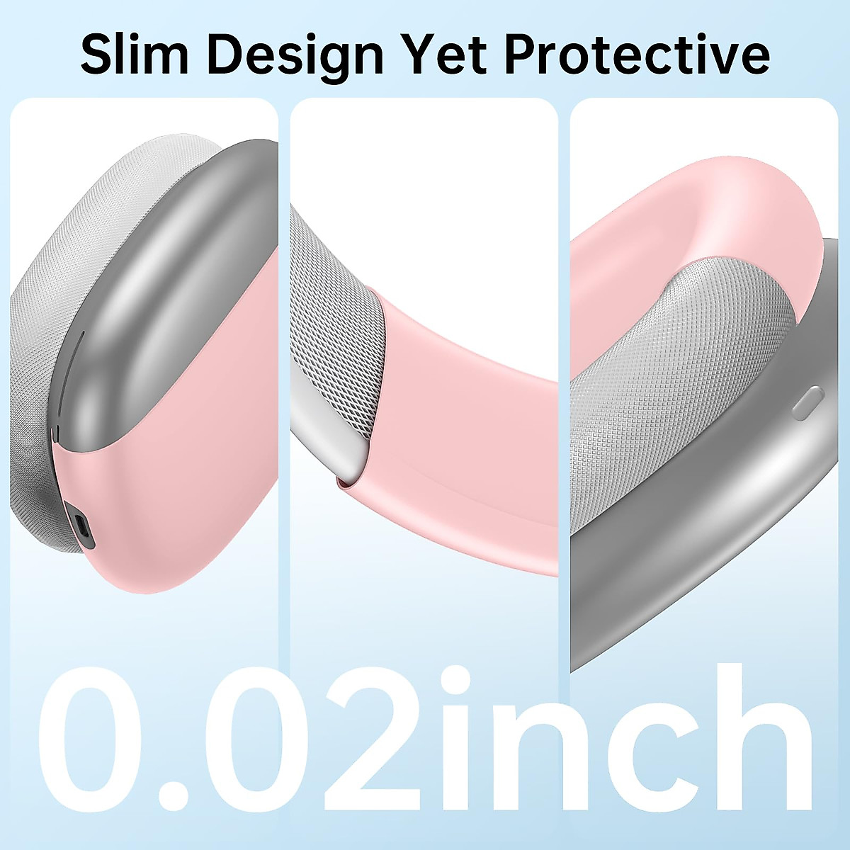 for AirPod Max Ear Covers, Soft Silicone Case Cover Kit for AirPod Max Ear Pad/Ear Cups/Headband, Anti-Scratch Protective Accessories for Apple AirPods Max Headphones (Pink)