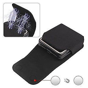 phone flip case Rugged Nylon Phone Belt Clip Holster Case Compatible with Samsung Galaxy Z Flip 5/4/3,Z Flip3 5G, Z Flip 2,or Motorola razr 40,Cell Phone Flip Case with Magnet Closure, Belt Pouch with