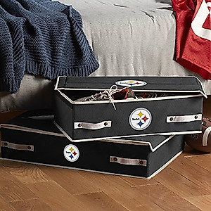Franklin Sports NFL Pittsburgh Steelers Under The Bed Storage Bins - Large, 26 x 18 x 6 - Inch