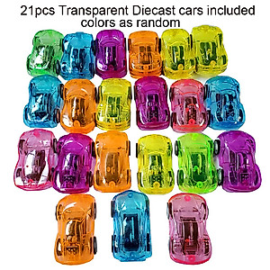 Himeeu 42 Pcs Pull Back Vehicles Mini Car Toys Friction Powered Racing Cars Party Favor Cars for Toddlers Boys & Girls, Bulk Party Favors Toys(Colors Random)