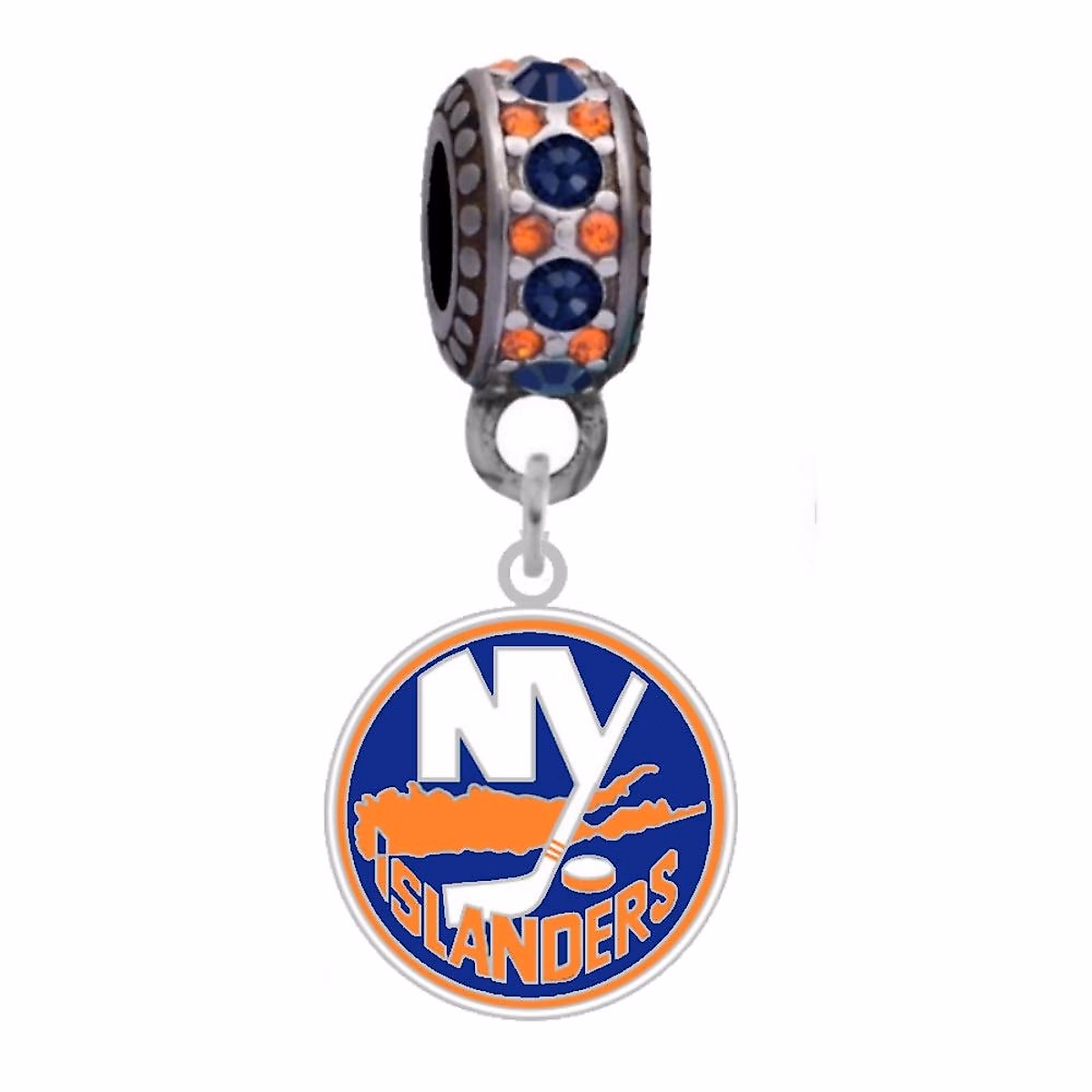 New York Islanders Logo Charm Fits Most Bracelet Lines Including Pandora, Cham ilia, Troll, Biagi, Zable, Kera, Personality, and More …
