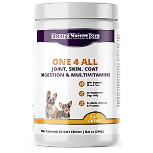 PiccardNaturePets One 4 All Joint,Skin,Coat Digestion and Multivitamins Wheat Free 60ct Soft Chews
