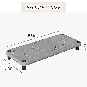 Instant Dry Sink Caddy Kitchen Sponge Holder Diatomaceous Earth Stone Drying Mat Bathroom Countertop Organizer Soap Dispenser Tray for Counter, Sink, Vanity, Small, Foam, Grey