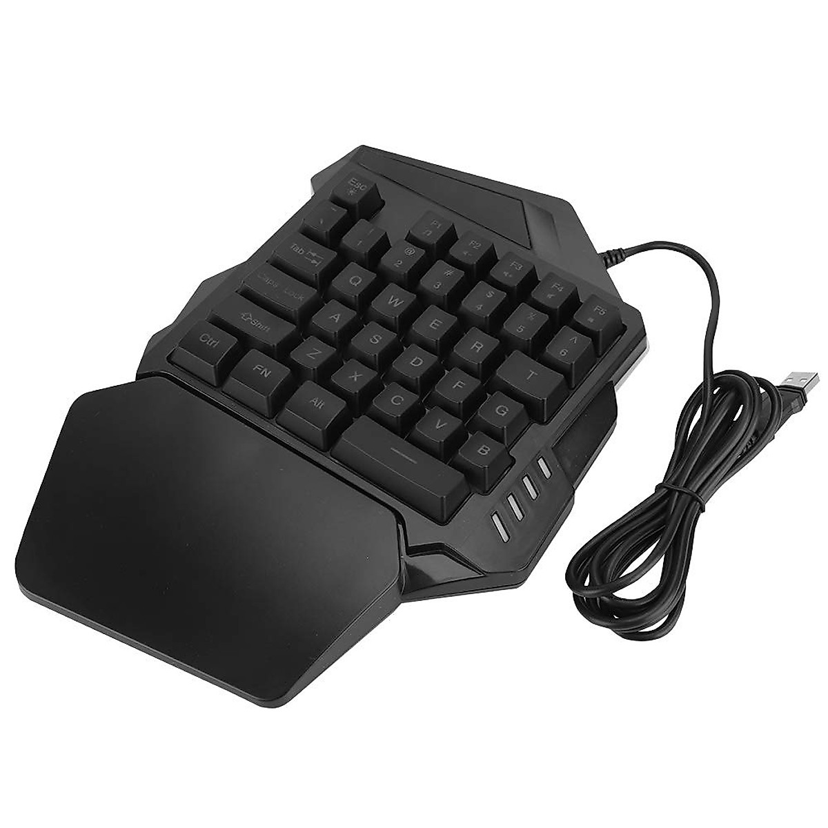 One Handed Gaming Keypad, Single Hand Membrane Keycap Gaming Keyboard with Breathing Lights Higher Achievement in The Game