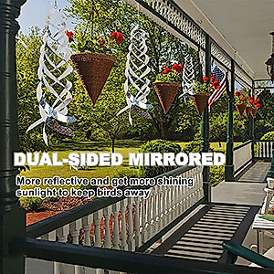 Hausse 2 Pack Fake Horned Owl | 3 Pack Bird Spiral Reflectors Silver Mylar Spinner